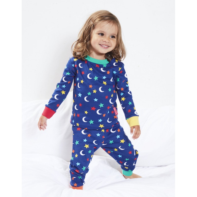 Toby Tiger Organic Long Sleeve Pyjamas Star Print Glow In The Dark Size ...