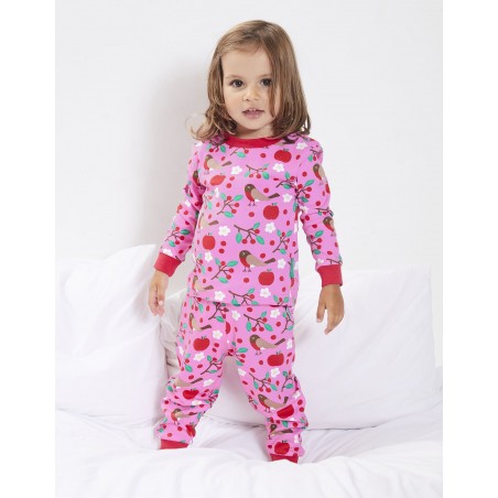 Toby Tiger Organic Long Sleeve Pyjamas Robin Print Size 2-3 Years